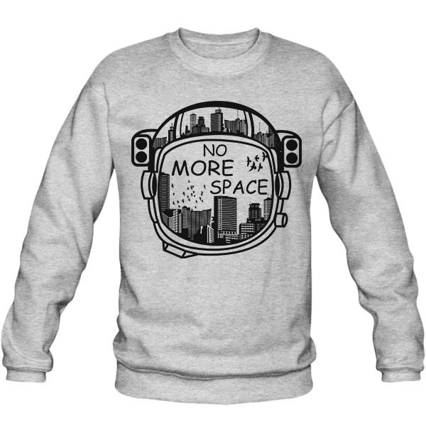 خرید سویشرت یقه گرد ملانژ طرح no more space از فروشگاه تیشرت وان